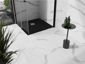 Mexen Stone+, čtvercová vanička z minerálního kompozitu 100 x 100 cm, černá matná, 44701010
