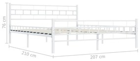 Rám postele bílý kovový 200 x 200 cm,  285301 HangarStore.cz