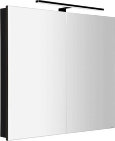 Sapho Greta - Zrcadlová skříňka s LED osvětlením 81x70x14 cm, 2 dvířka, matná černá GR085-0035