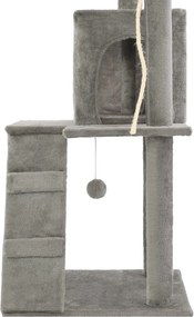 Škrabadlo pro kočky se sisalovými sloupky 120 cm šedé 170590