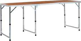 vidaXL Skládací kempingový stůl hliník 180 x 60 cm [48174] Barva: Hnědá