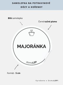 Samolepka na kořenky MAJORÁNKA bílá 5 cm tučné písmo