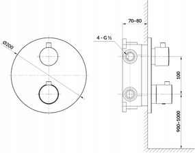 Cersanit Zen, podomítková vanová souprava s ruční sprchovou hlavicí, chromová, S952-034