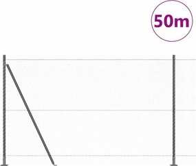Hexagonální plot s betonovým základem 50 x 1,4 m Šedá Síťovina 3353702