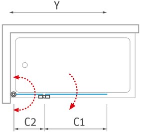 Roth Dvoudílná vanová zástěna CI 2PL_CI 2PR Varianta: šířka: 120 cm, orientace: Levá - (CI 2PR 1200 - CI 2PR 120150 VPE), Barva profilů a typ výplně: profily: brillant, výplň: transparent