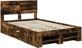 Rám postele s čelo Kouřový dub 120 x 200 cm Kompozitní dřevo 3408785