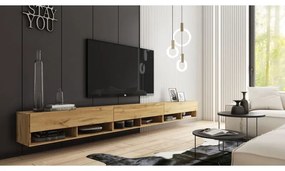 TV stolek Adenik 300, Barva: bílá / bílý lesk, Osvětlení: bez osvětlení