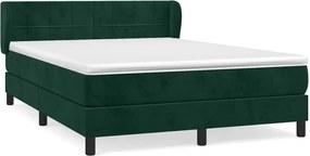 Box spring postel s matrací tmavě zelená 140x190 cm samet 3127490