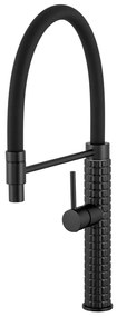 Gamma Full Pro, vysoká dřezová baterie s elastickým ramenem, černá matná, GMA-BFLP-BK
