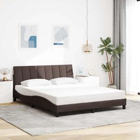 Rám postele bez matrace Hanko tmavě hnědý 160 x 200 cm textil 3310471