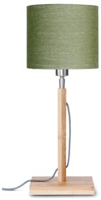 Stolní lampa se zeleným stínidlem a konstrukcí z bambusu Good&amp;Mojo Fuji