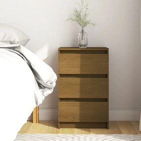 Noční stolek medově hnědý 40 x 29,5 x 64 cm masivní borovice - Default Title
