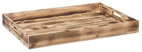 ČistéDřevo Opálená dřevěná bedýnka 56 x 36 x 6 cm