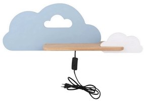 LED Dětské nástěnné svítidlo s poličkou CLOUD LED/5W/230V modrá/bílá