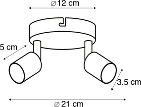 Moderní bodové světlo bílé otočné kulaté 2-světlo - Jeany