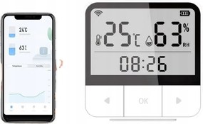 Senzor Teploty Vlhkosti Tuya Hodiny Alarm