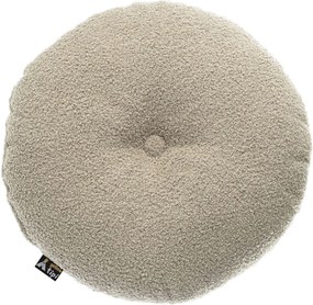 Sametový polštář s knoflíkem barva béžová látka pletený vzor