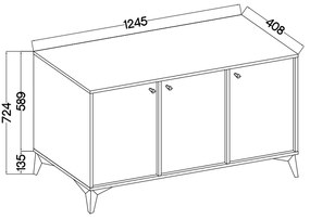 TOKYO 1 b | komoda 813 | 124,5 cm | béžová/zlatá