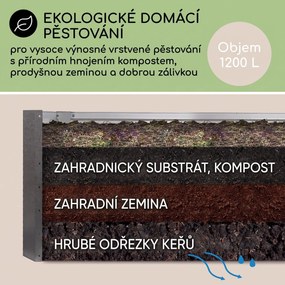 Blumfeldt High Grow Straight vyvýšený záhon 200x60x100cm 1200l ocel