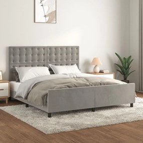 Rám postele bez matrace světle šedý 160 x 200 cm samet 3126007