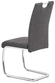 Jídelní židle FOTIA, šedá látka, bílé prošití