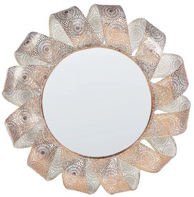 Nástěnné zrcadlo ø54 cm bílá měď MANGALORE Beliani