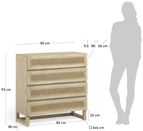 Dřevěná komoda Kave Home Rexit 90 x 92 cm