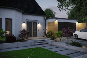P 95746 Hybrid LED venkovní nástěnné svítidlo Lioren domovní 230V + solární IP44 hranaté 170x170mm 3000K 2,3W 230V černá - PAULMANN