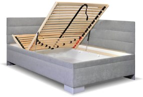 Rohová čalouněná postel Niobe, s úložným prostorem, 120x210cm