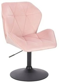 LuxuryForm DESIGN Otočná židle MILANO MAX VELUR na černém talíři - světle růžová