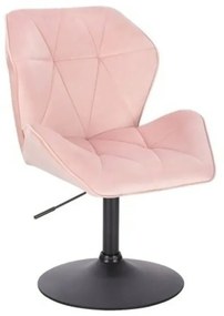 LuxuryForm Židle MILANO MAX VELUR na černém talíři - světle růžová