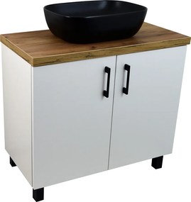 Comodo Koupelnová skříňka pod deskové umyvadlo ROSO W 80-HD - bílá/zlatý dub