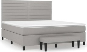 Box spring postel s matrací světle šedá 160 x 200 cm textil 3136685