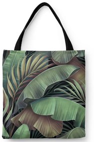 Nákupní taška Tváře listů - zeleno-hnědá kompozice inspirovaná přírodou
