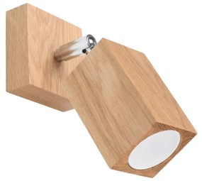 Bodové svítidlo Keke, 1x dřevěné stínítko, (možnost polohování)