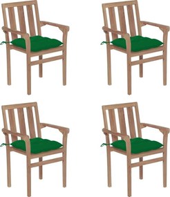 vidaXL Stohovatelné zahradní židle s poduškami 4 ks masivní teak [3073394] Barva: taupe