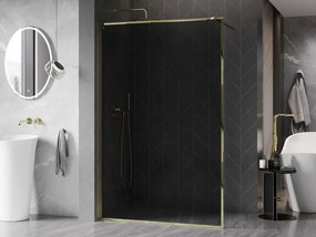 Mexen, Mexen Kioto-XF sprchová stěna s rámem 60 x 202 cm, grafit 10 mm, zlatá - 800-060-104-50-40-X