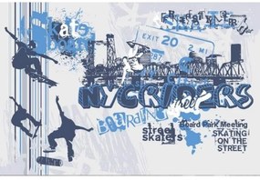 DIMEX | Samolepicí vliesová fototapeta na zeď Skate MA-5-0313 | 375 x 250 cm | modrá, šedá
