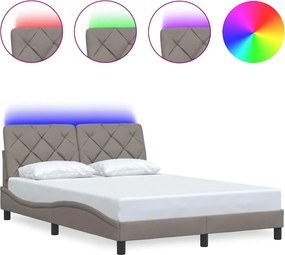 Rám postele s LED bez matrace Taupe 140x200 cm Látka 3310675