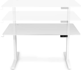 Elektrický psací stůl 140 x 60 cm Biago - bílý