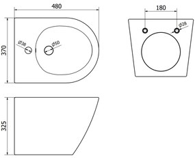 Mexen Lena závěsný bidet, Bílá/Zlatá geometrický vzor - 35224807