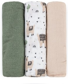 Petite & Mars Sada plen bambusová mušelínová 3 ks Moussy 68 x 68 cm Petite&Mars Llama Vibes