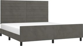 Rám postele bez matrace tmavě šedý 160 x 200 cm samet 3125825