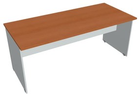 Stůl jednací rovný 180 cm - Hobis Gate GJ 1800 Dekor stolové desky: třešeň, Dekor lamino podnože: šedá