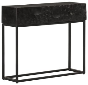 Konzolový stolek černý 90x30x76 cm masivní mangovník a železo