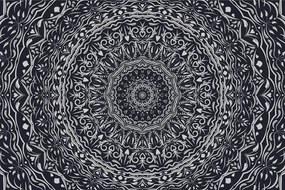 Samolepící tapeta Mandala ve vintage stylu v černobílém