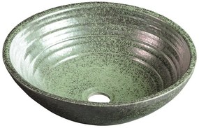 Sapho ATTILA keramické umyvadlo, průměr 43cm, zelená měď - DK006