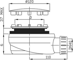 Gelco PB90EXN vaničkový sifon nízký krytka leštěná nerez Koupelny Bernold