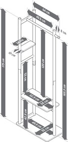 Tchibo - Šatní stojan s odkládací plochou - barva: hnědá