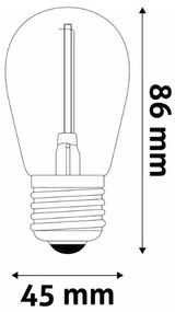 Retro barevná LED žárovka E27 1W 50lm tyrkysová, filament